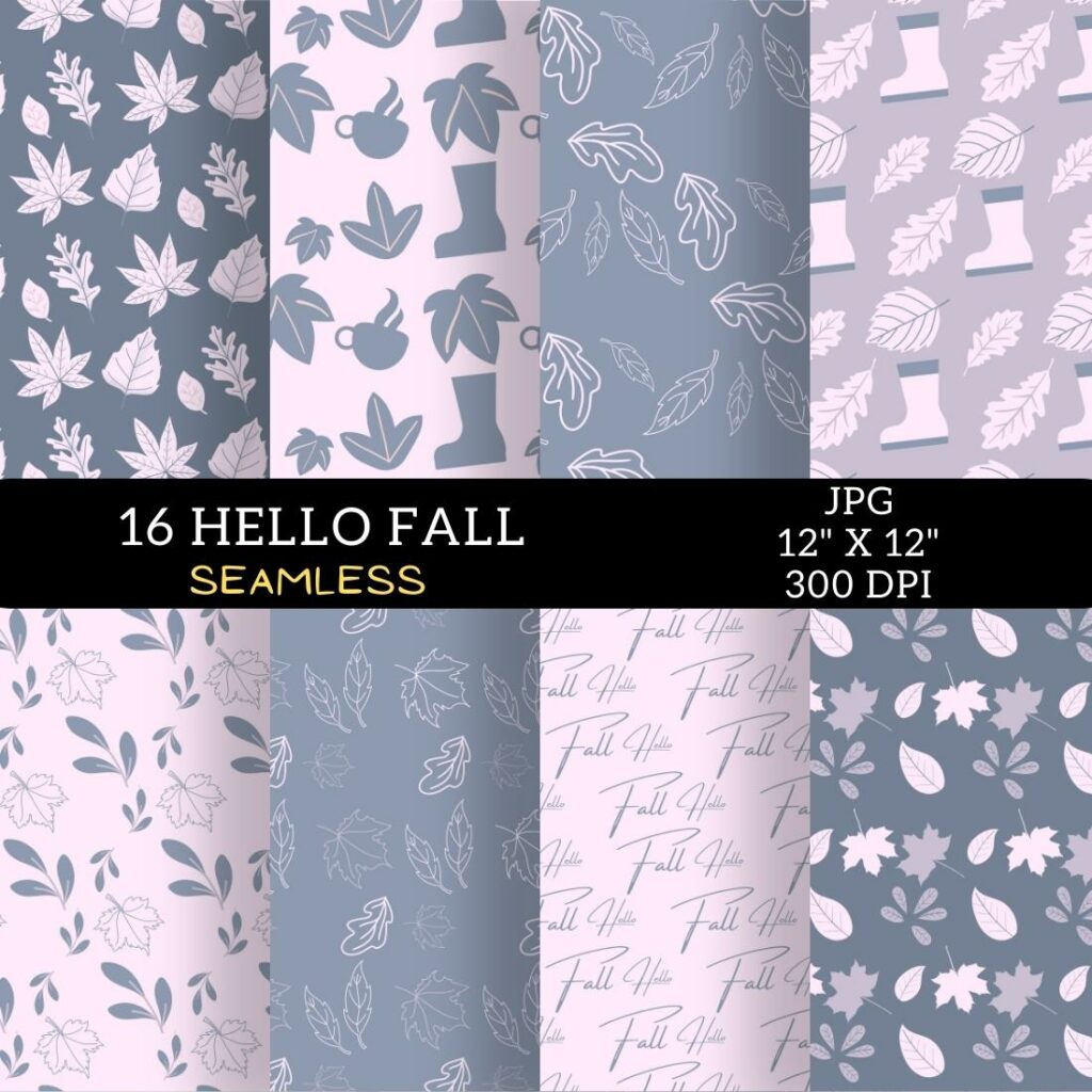 Boho Fall Digital Paper Patterns Design - MasterBundles