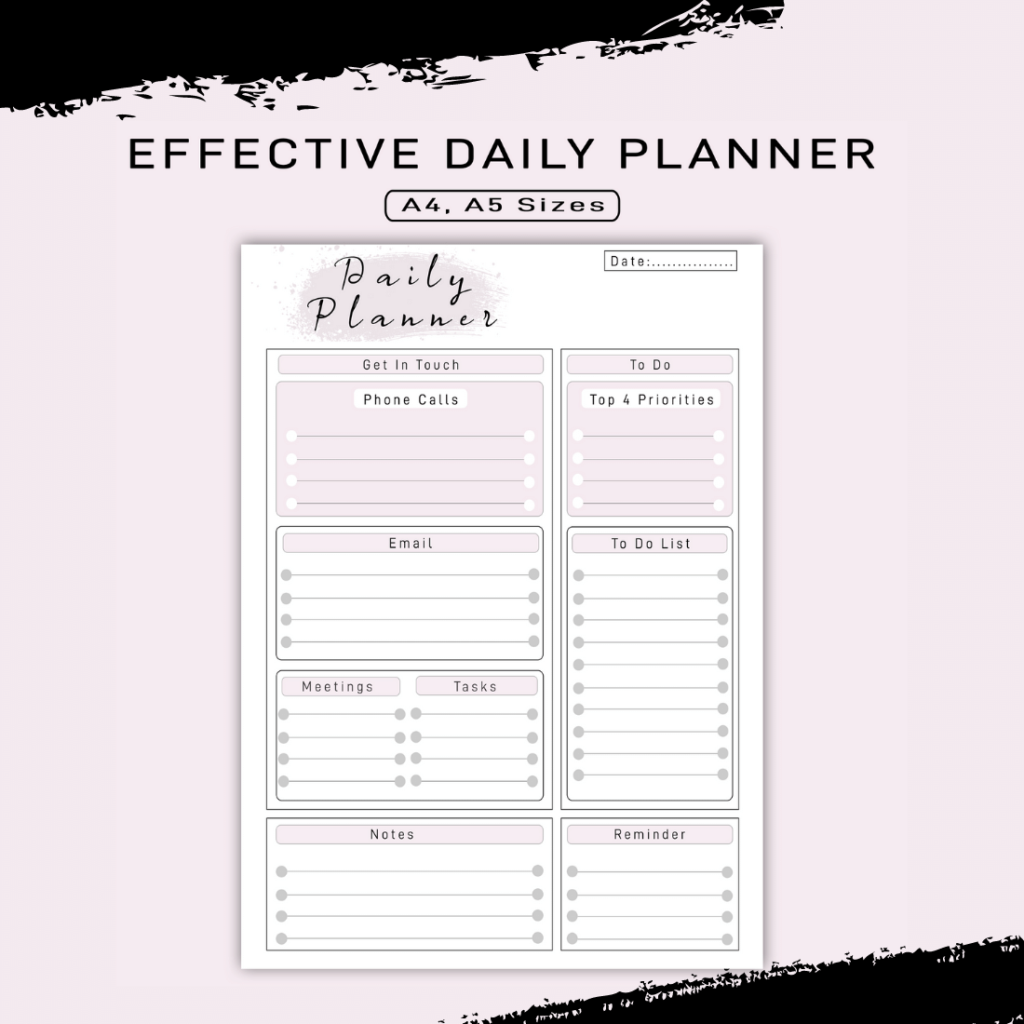 Efficient Daily Printable Planner For Keeping Track Of Your Plans And ...