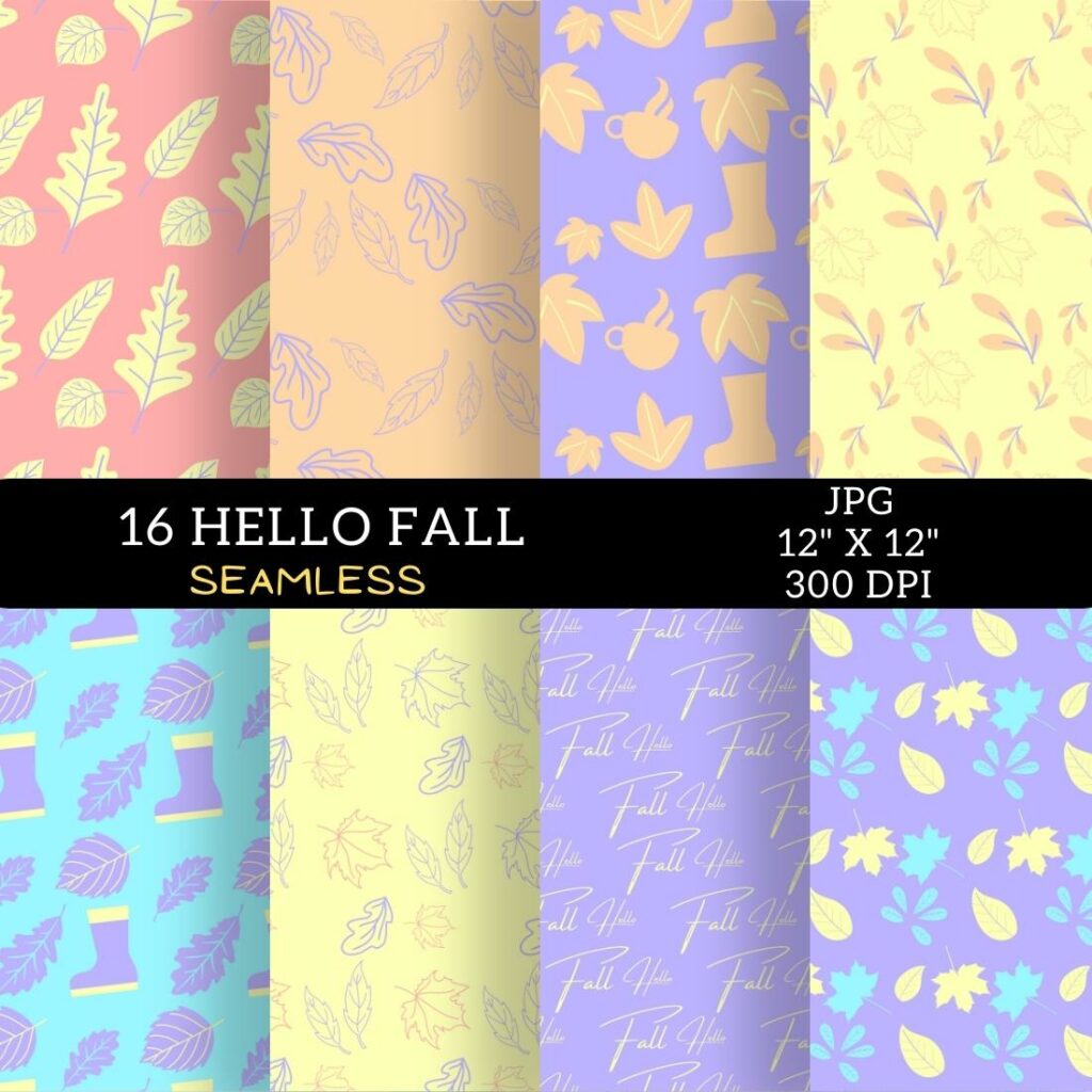 Boho Autumn Digital Paper Patterns Design - MasterBundles