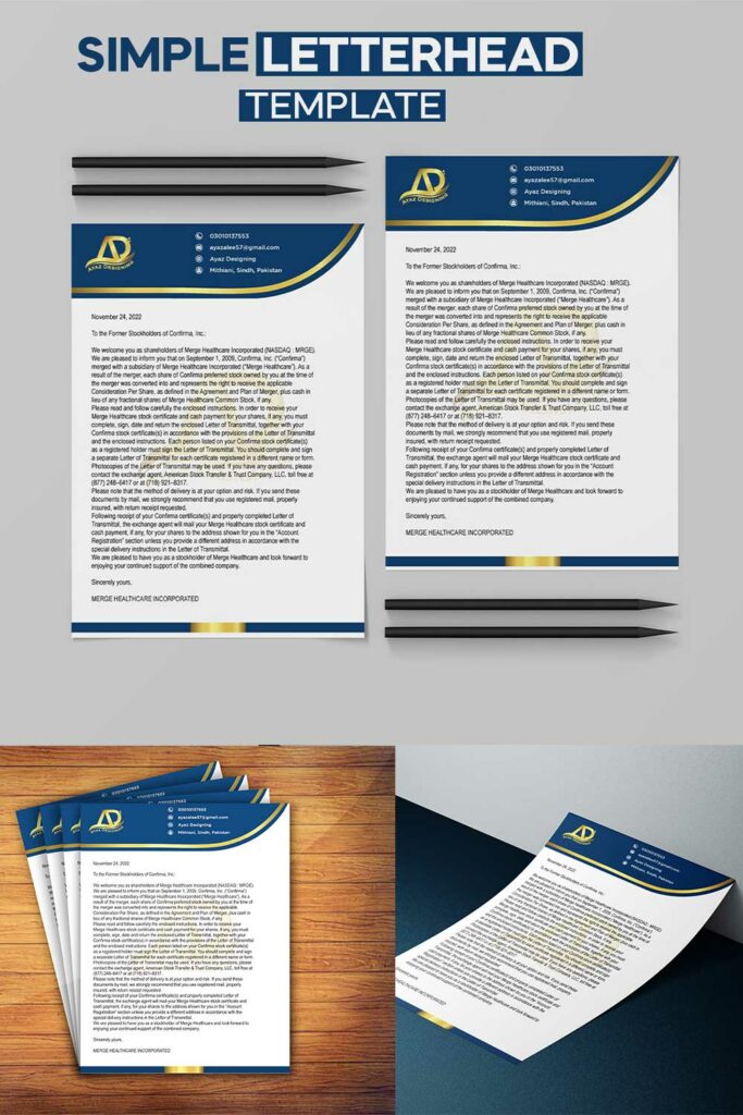 Simple Letterhead Template - MasterBundles