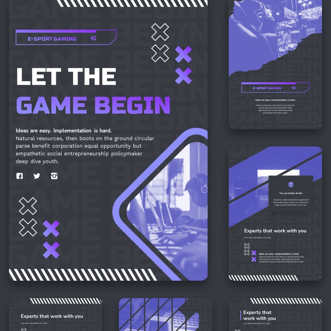 eSports Vertical Presentation Template: 50 Slides – MasterBundles