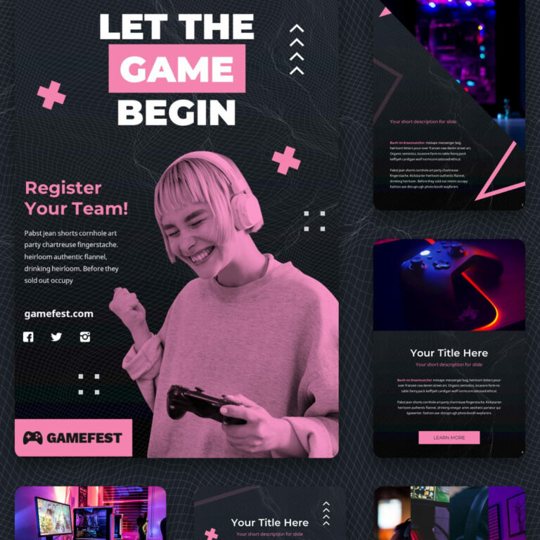Vertical Game Fest Presentation Template – MasterBundles