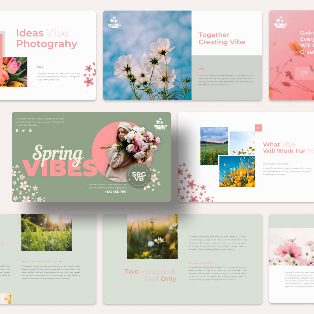 Spring Vibes Presentation Template – MasterBundles