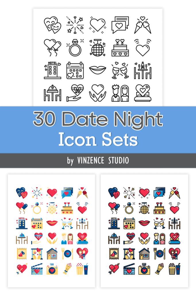 30 Date Night Icon Sets – MasterBundles