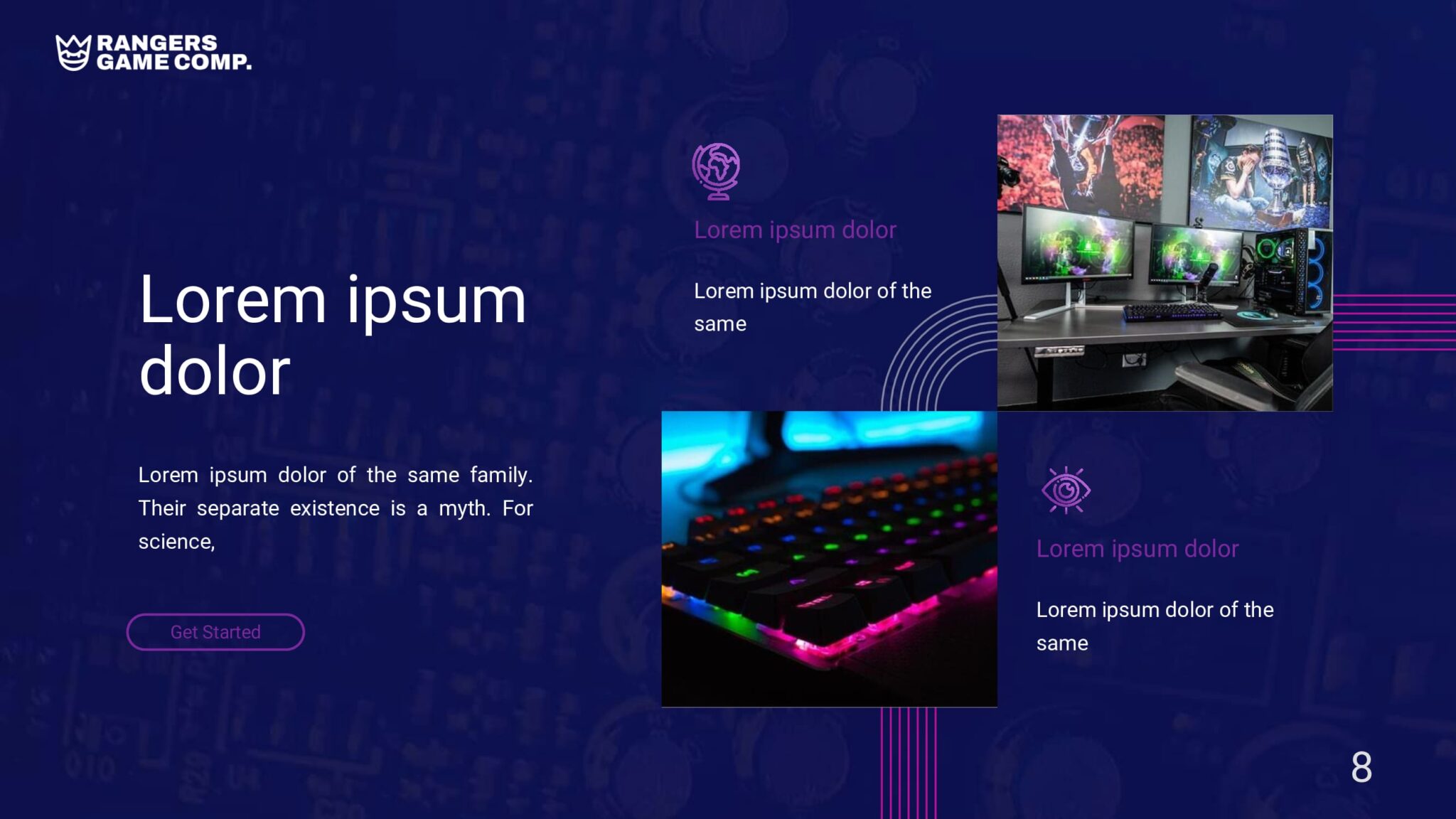 Gaming Stream Presentation Template: 50 Slides PPTX, KEY, Google Slides ...