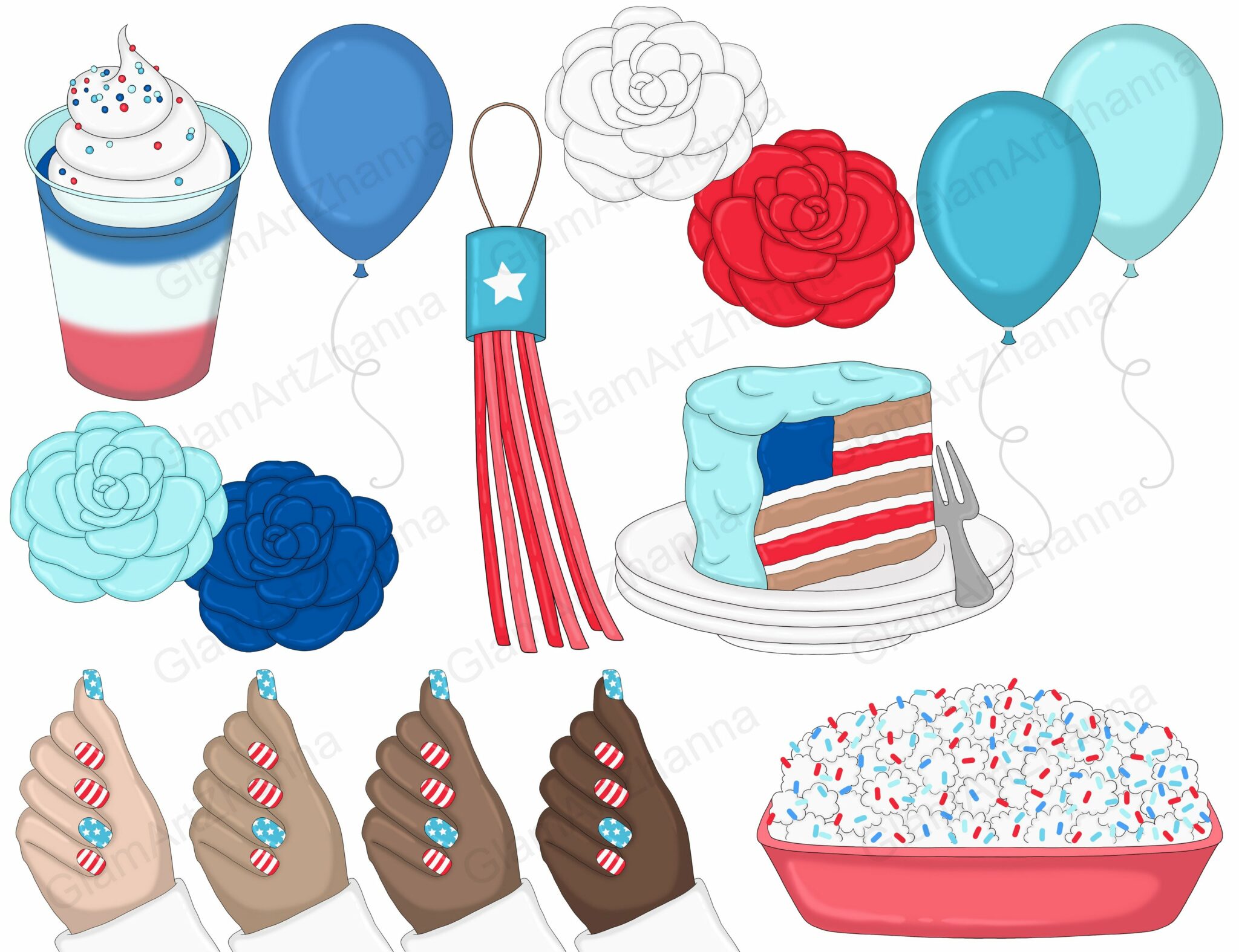 4th of July Bright Clipart – MasterBundles
