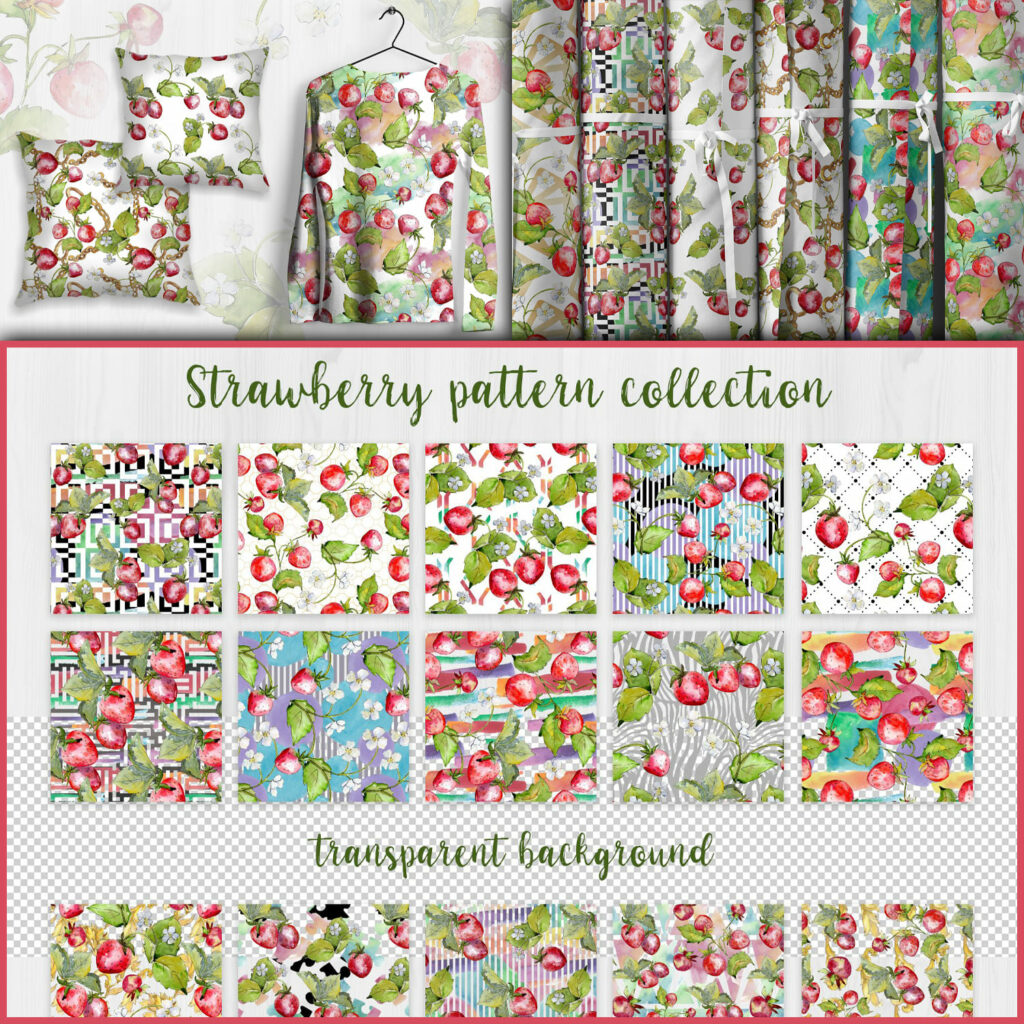 Sweet Watercolor Strawberry PNG – MasterBundles