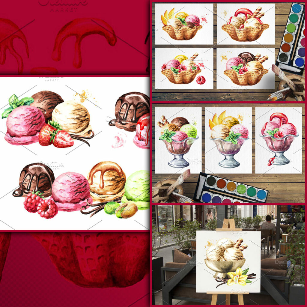 Ice Cream. Watercolor Collection – MasterBundles
