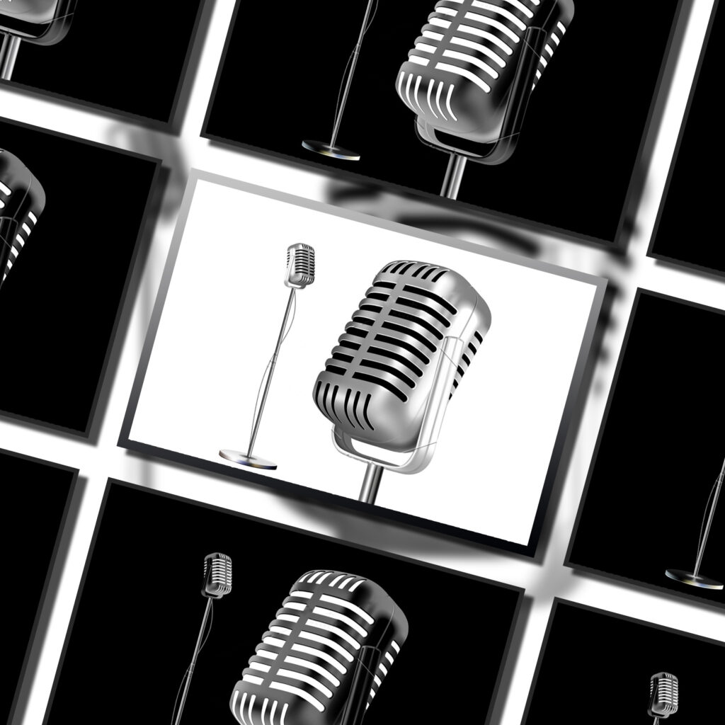 Retro Metal Microphone With Stand – MasterBundles