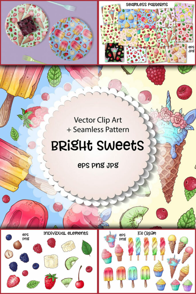 Bright Sweets – Vector Clip Art – MasterBundles