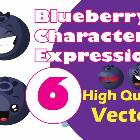 6 Blueberry Character Expressions Illustration | MasterBundles