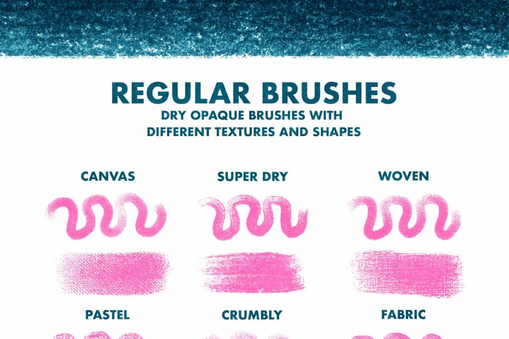 40 Dry Brush Kit For Procreate 5 – MasterBundles