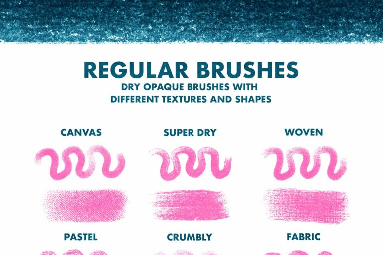 40 Dry Brush Kit For Procreate 5 – MasterBundles