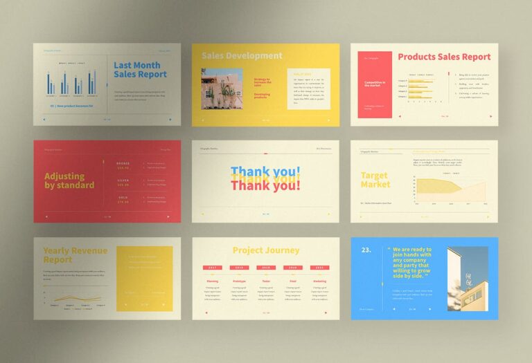 Colorful Infographic Statistics Presentation PPT – MasterBundles