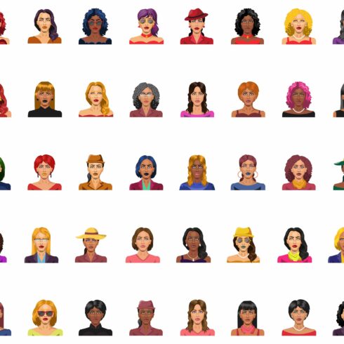 50X Realistic Woman Vector Portrait Illustrations | MasterBundles