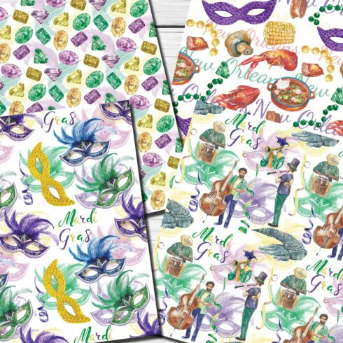 Mardi Gras New Orleans Patterns | Master Bundles