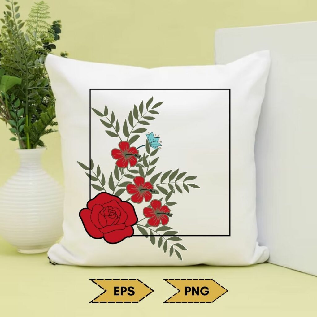 Wedding Red Rose Square Frame Design - MasterBundles