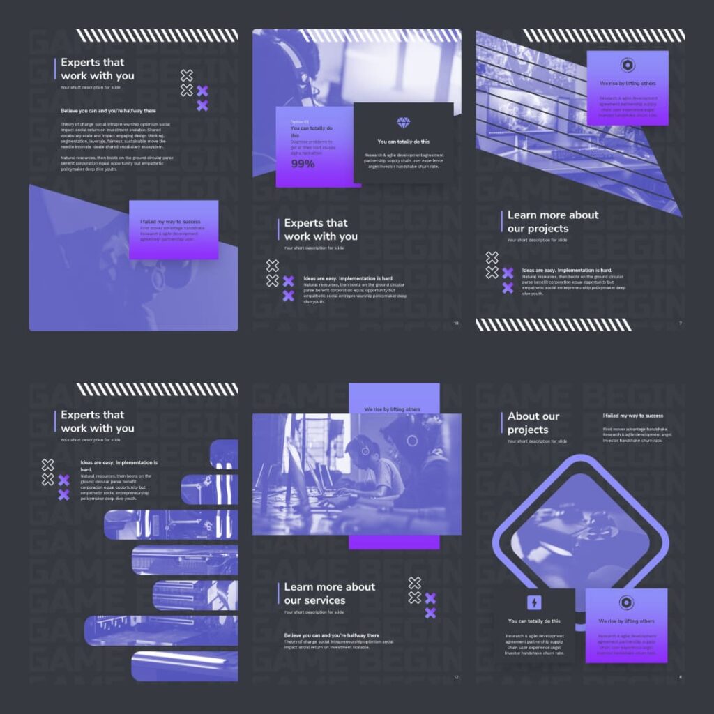 eSports Vertical Presentation Template: 50 Slides – MasterBundles