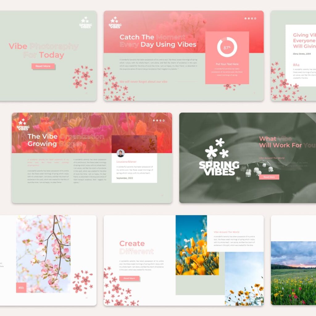 Spring Vibes PowerPoint Template – MasterBundles