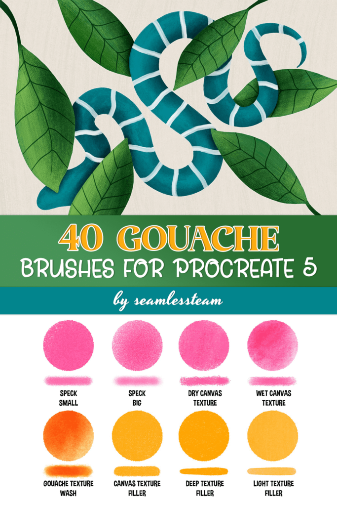 40 Gouache Brushes For Procreate 5 – MasterBundles