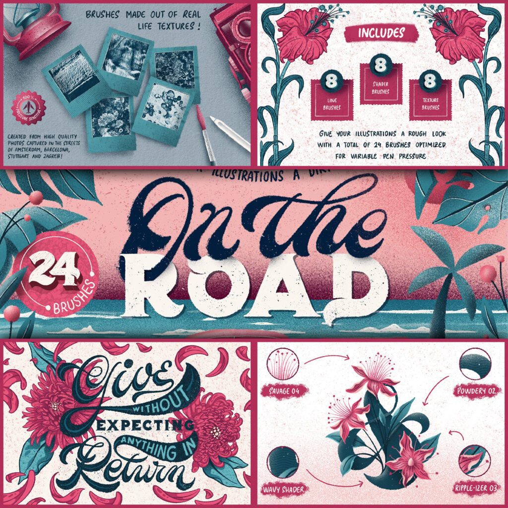 26 Alphabet & Number 0-9 Brush Stamps Procreate - MasterBundles