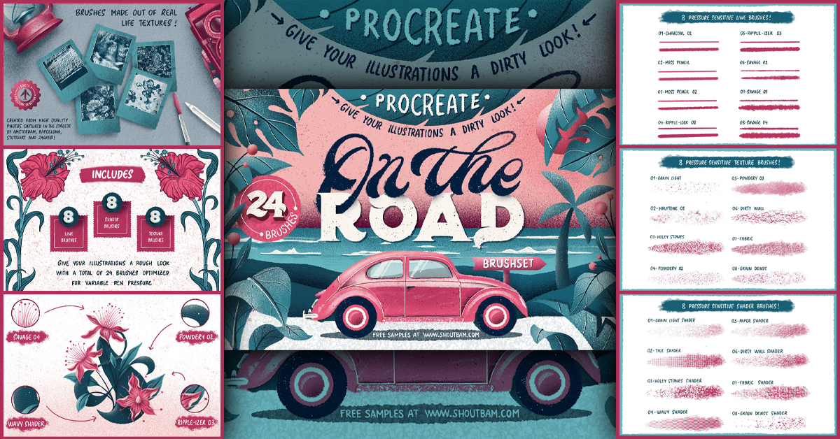 On The Road - Procreate Brush Set – MasterBundles