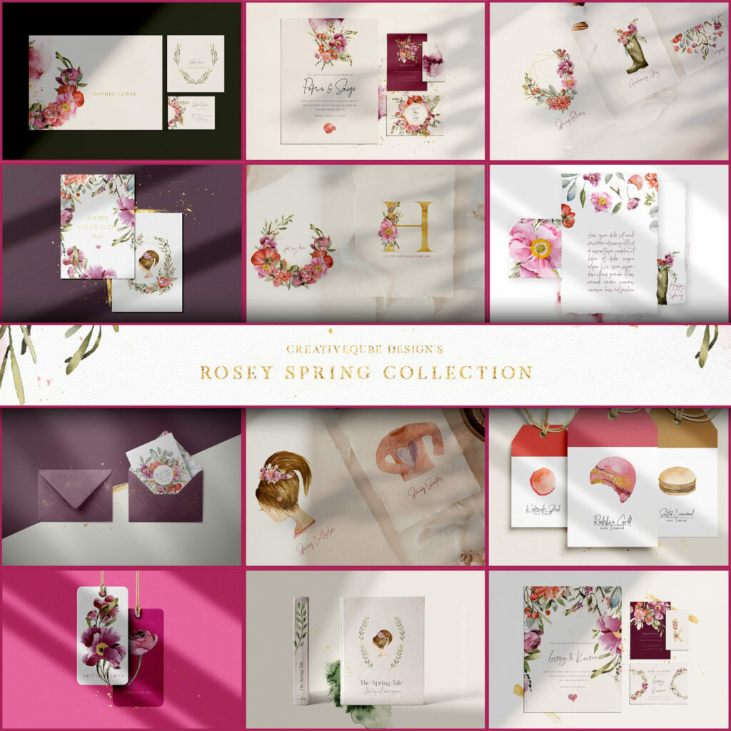 Rosey Valentine Watercolor Set – MasterBundles