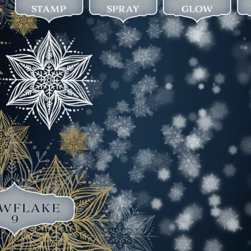 Snowflake Photoshop Brush Set | MasterBundles