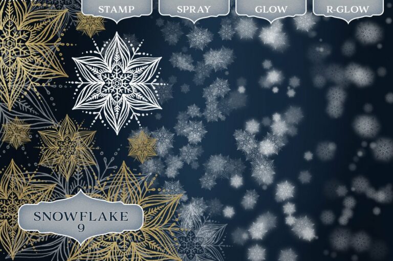 Snowflake Photoshop Brush Set – MasterBundles