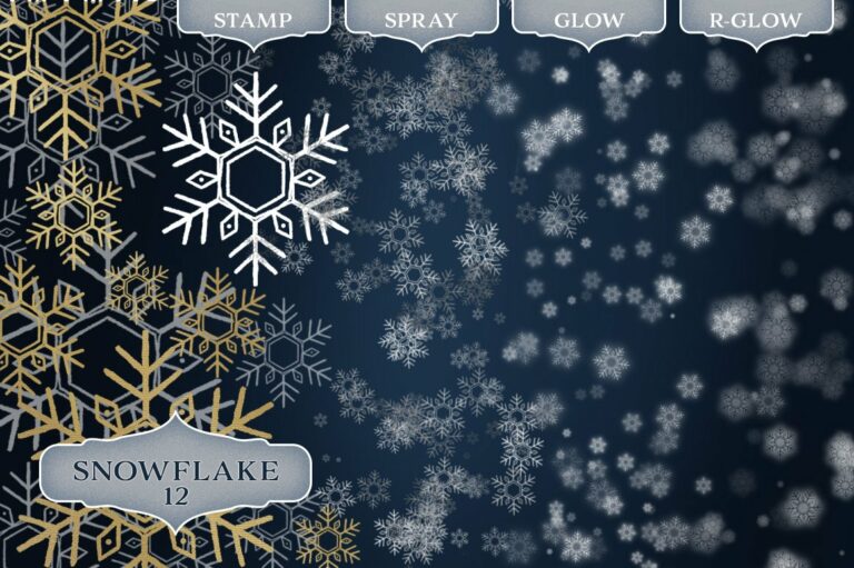 Snowflake Photoshop Brush Set – MasterBundles
