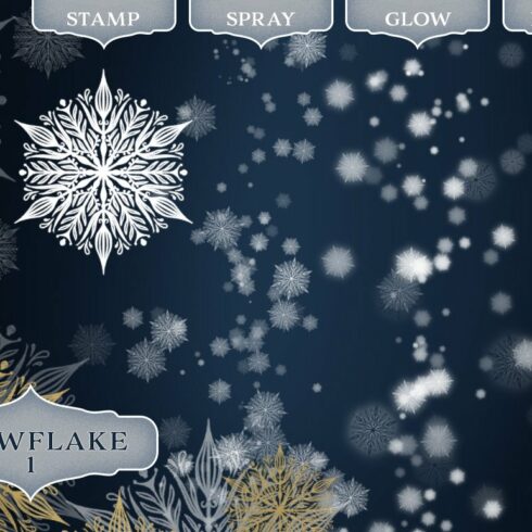 Snowflake Photoshop Brush Set | MasterBundles