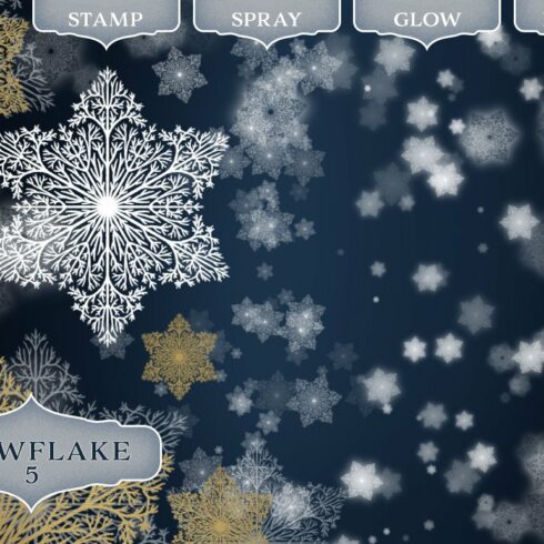 Snowflake Photoshop Brush Set | MasterBundles