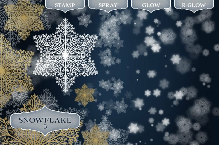 Snowflake Photoshop Brush Set – MasterBundles
