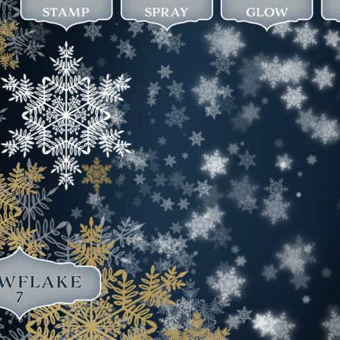 Snowflake Photoshop Brush Set | MasterBundles