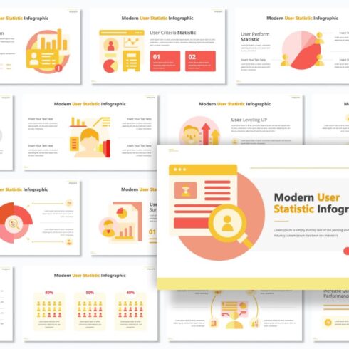 User Statistic Infographic Presentation Powerpoint | MasterBundles