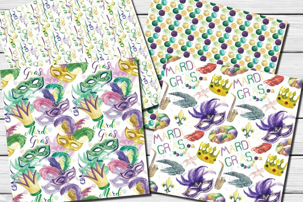 Mardi Gras New Orleans Patterns – MasterBundles