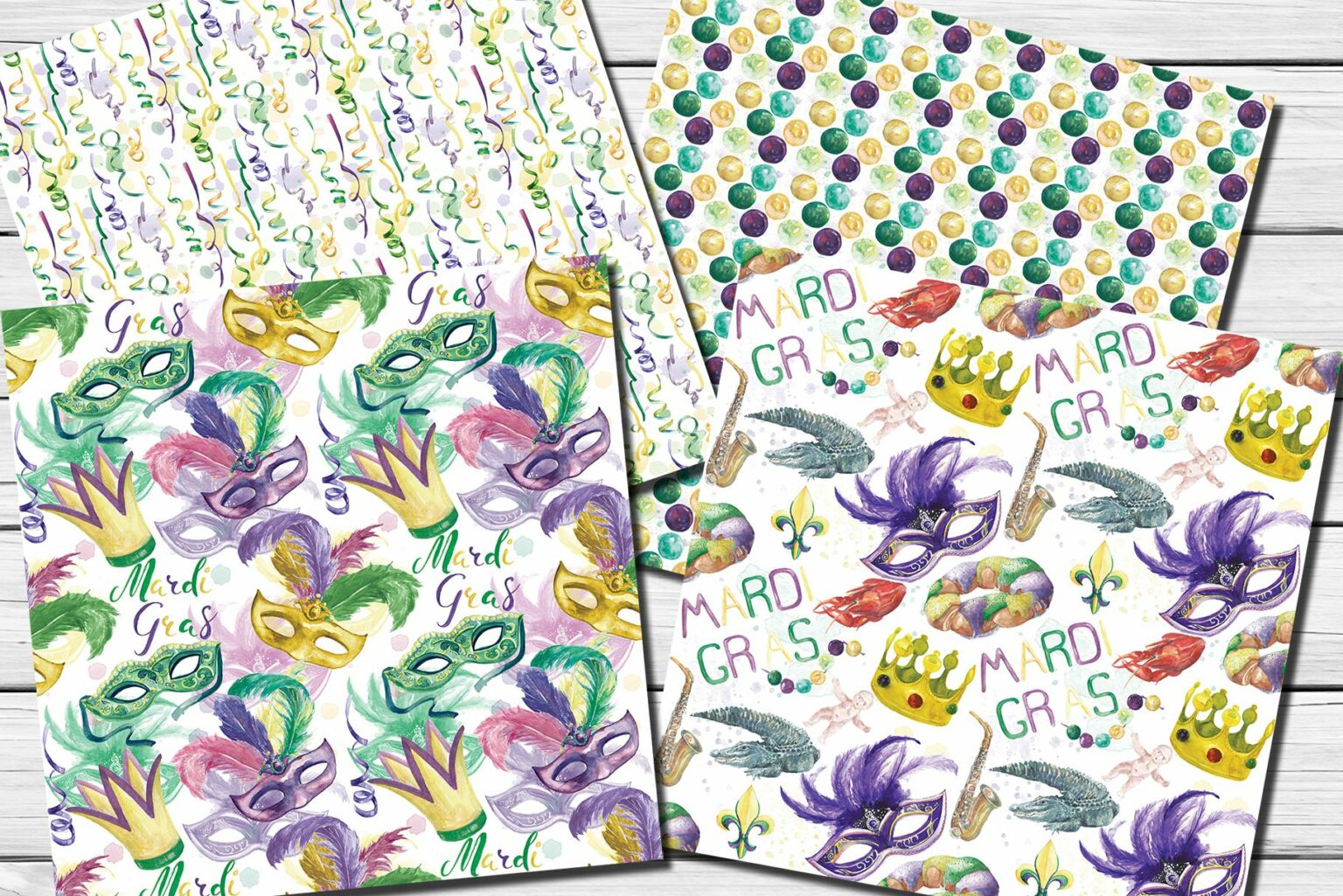 Mardi Gras New Orleans Patterns – MasterBundles