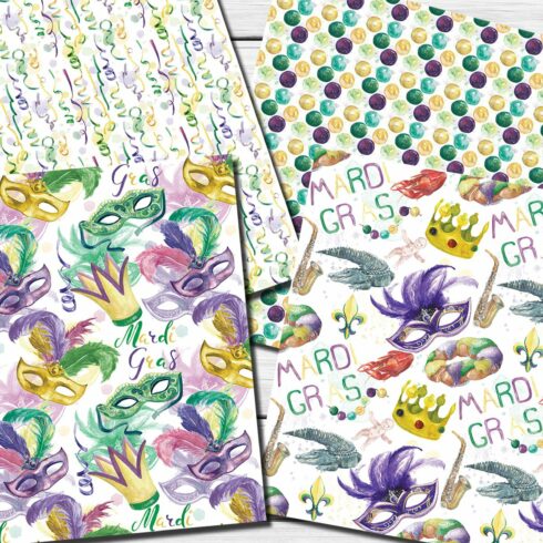 Mardi Gras New Orleans Patterns | MasterBundles
