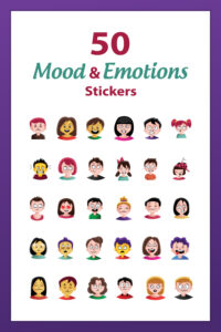 50 Mood and Emotions Stickers and Expressions Illustrations – MasterBundles