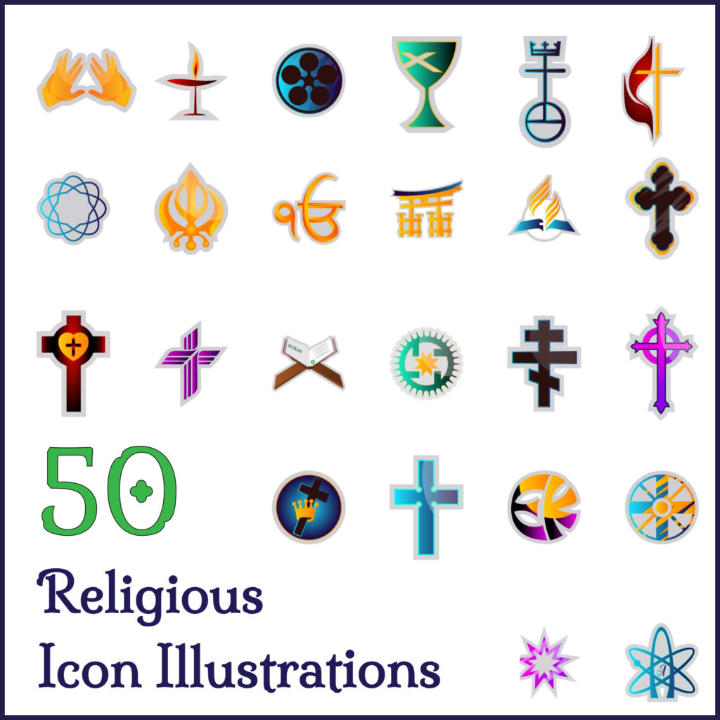 50 Religious Icon Illustrations – MasterBundles