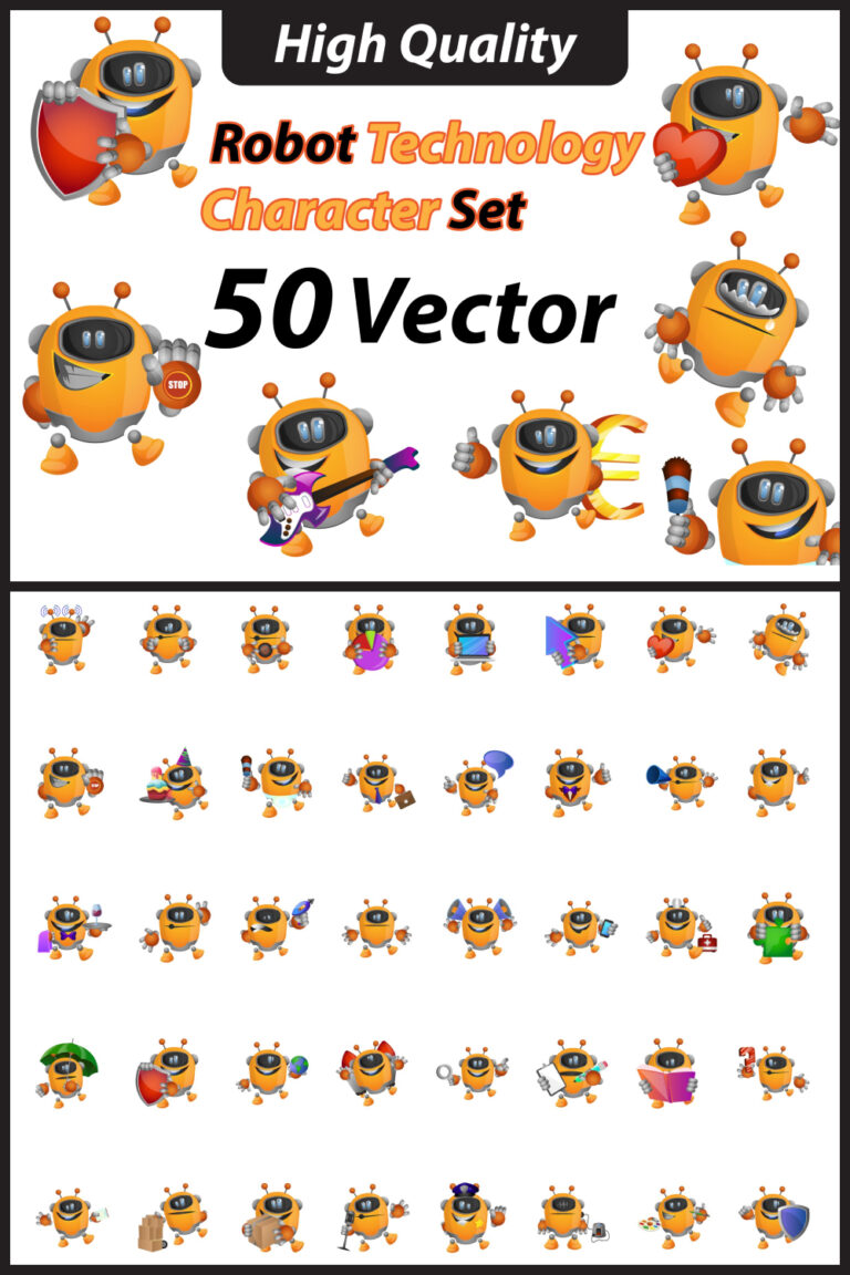 50X - Robot Technology Illustrations – MasterBundles