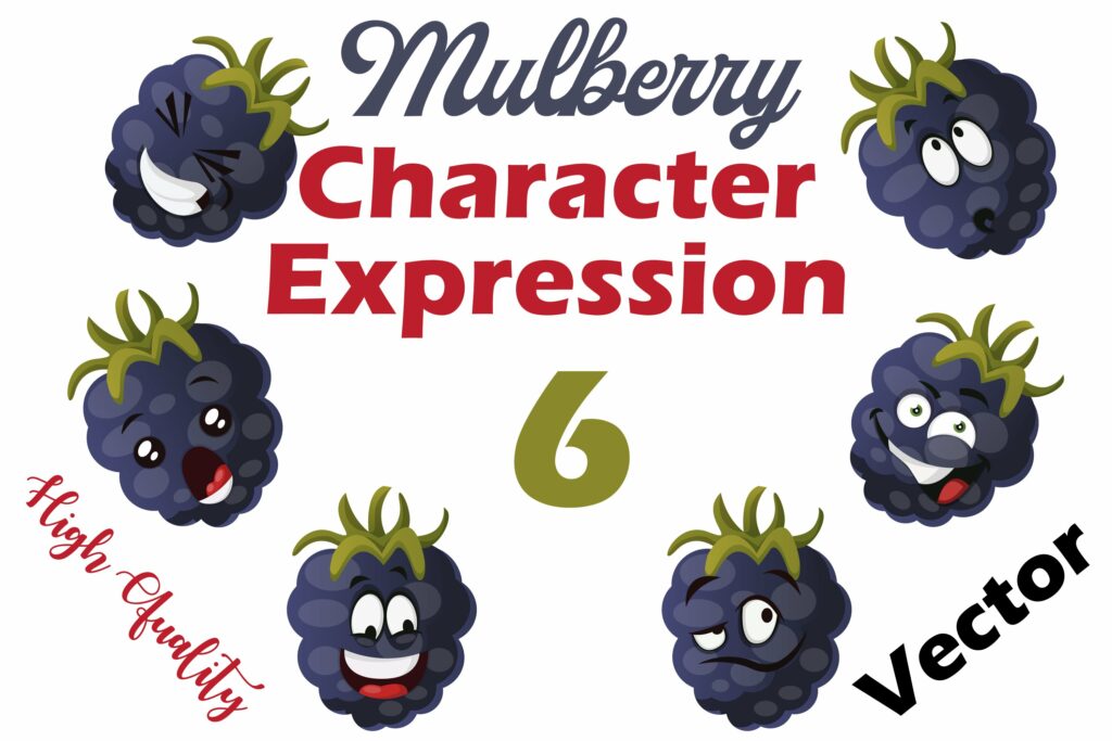 6 Mulberry Character Expression Illustrations – MasterBundles