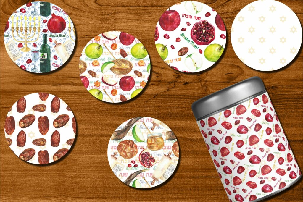 Watercolor Rosh Hashanah Patterns – MasterBundles