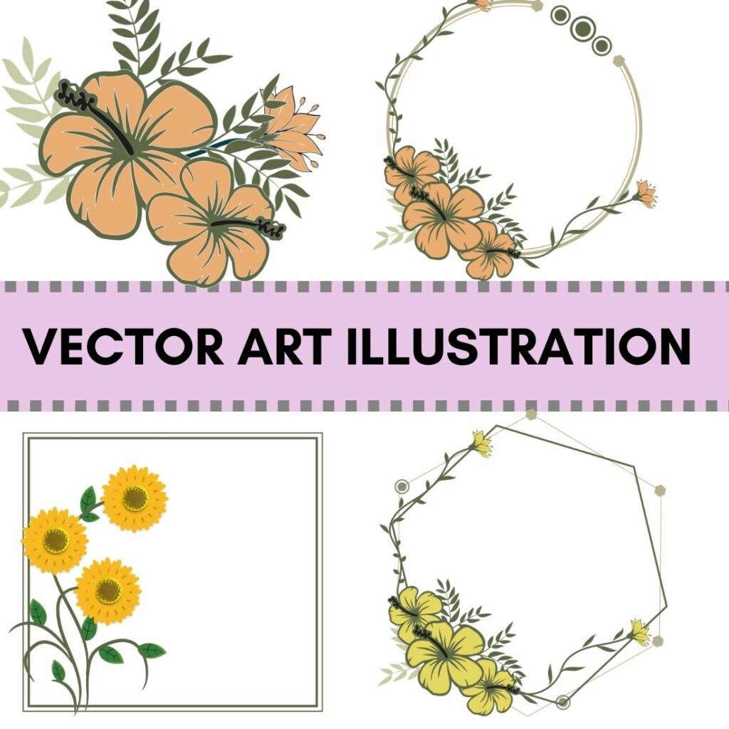 Yellow Floral Frame Background Design - MasterBundles