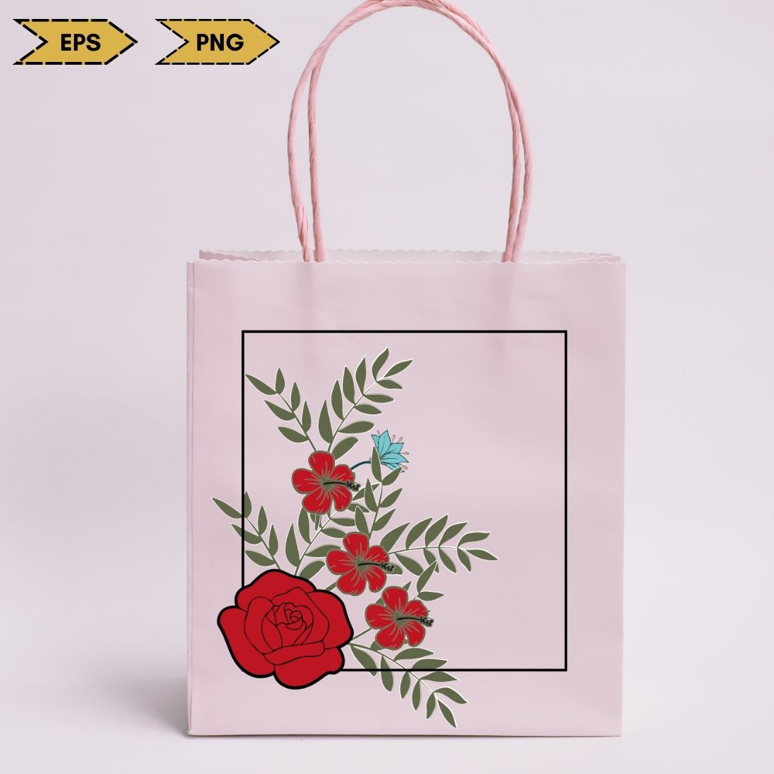 Wedding Red Rose Square Frame Design - MasterBundles