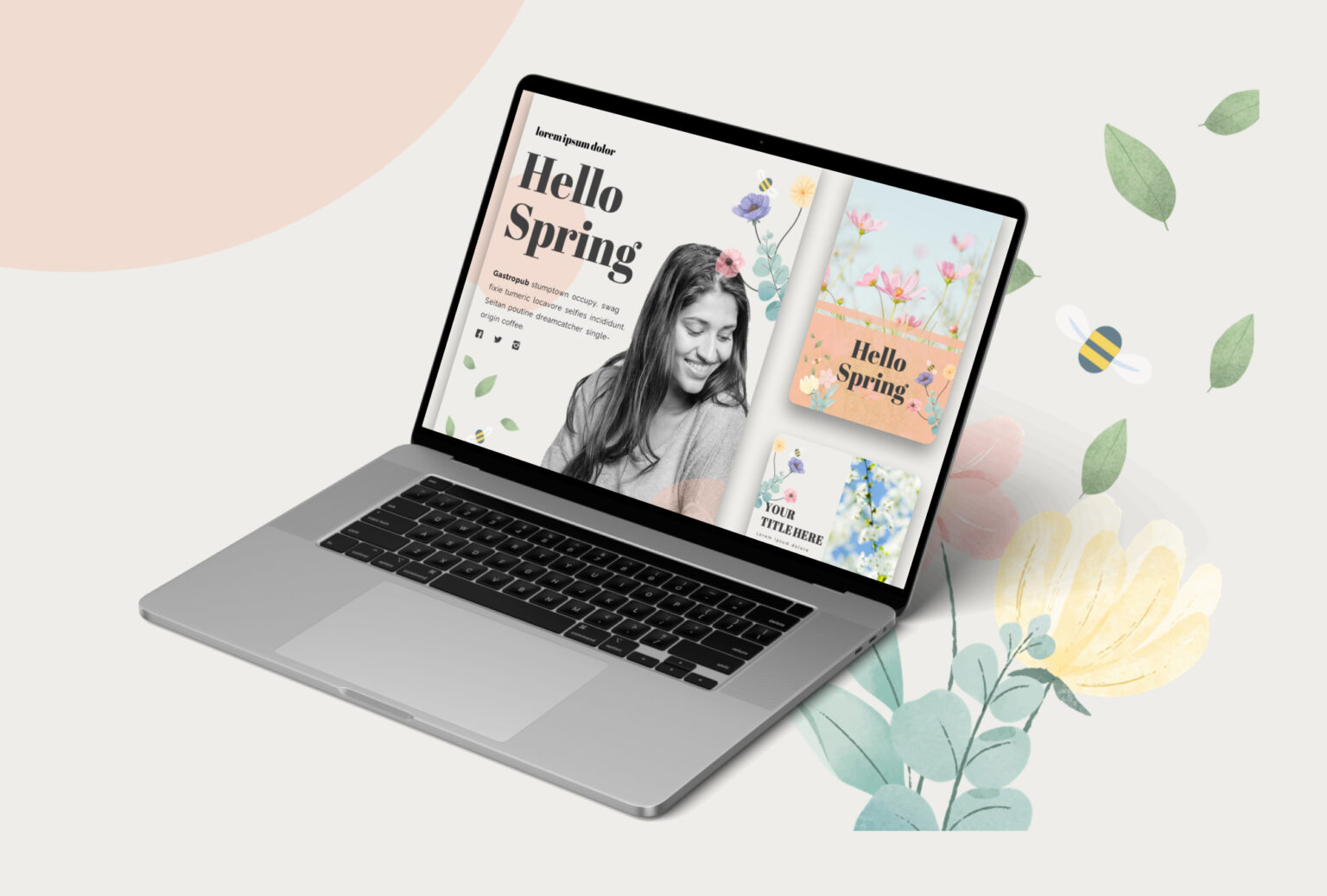 Hello Spring Vertical Presentation Template – MasterBundles