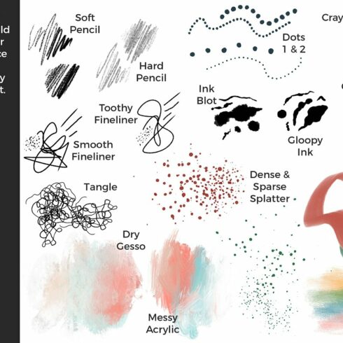 Mixed Media Brushes for Procreate | MasterBundles