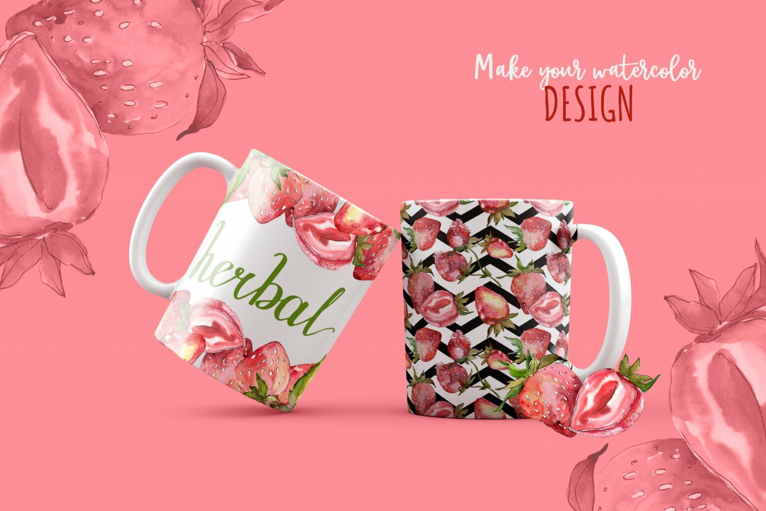 Strawberry Paradise Watercolor Png – MasterBundles