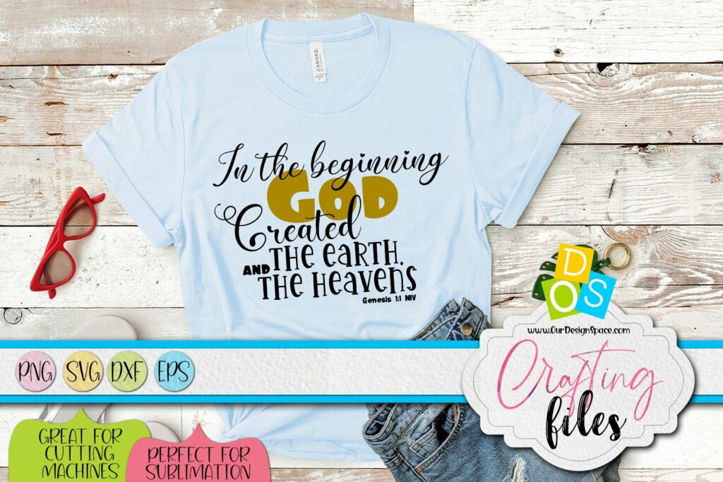 Genesis 1/1 Bible Verse SVG, DXF, EPS and PNG 4 Sublimation – MasterBundles