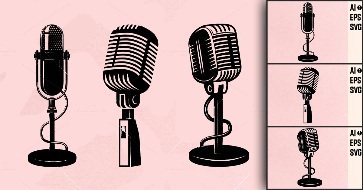 Microphone Design Elements Retro Mic – MasterBundles